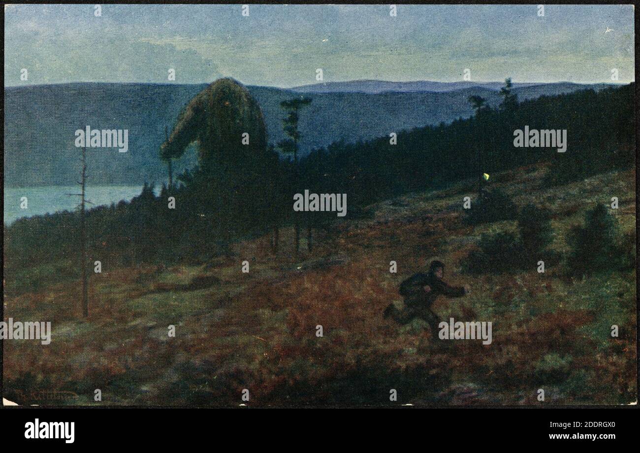 Th. Kittelsen- Askeladden og trollet (på flya), 1910 (7141270535 Stock ...