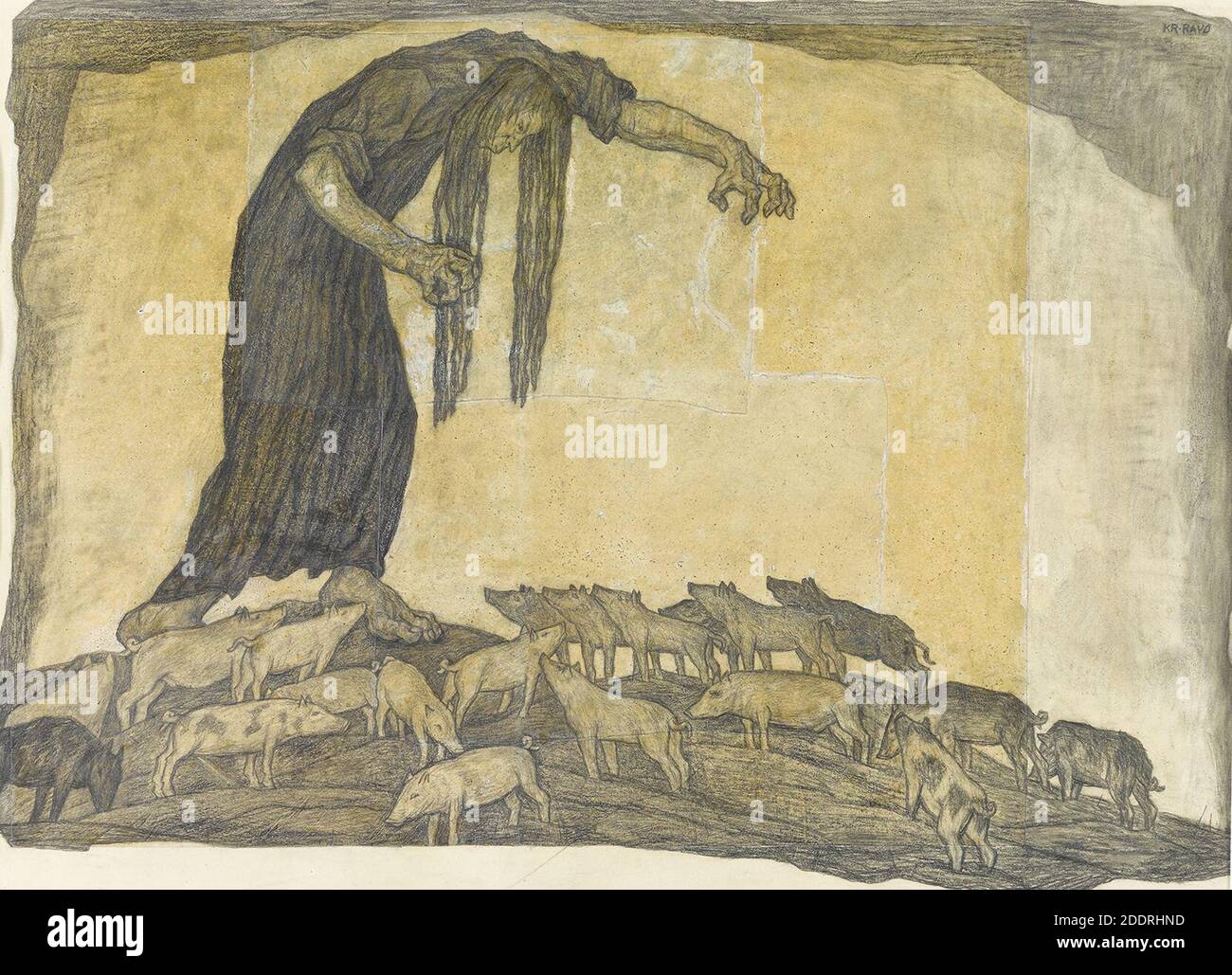 Kristjan Raud. Nõid ja põrsad. 1914 Stock Photo - Alamy