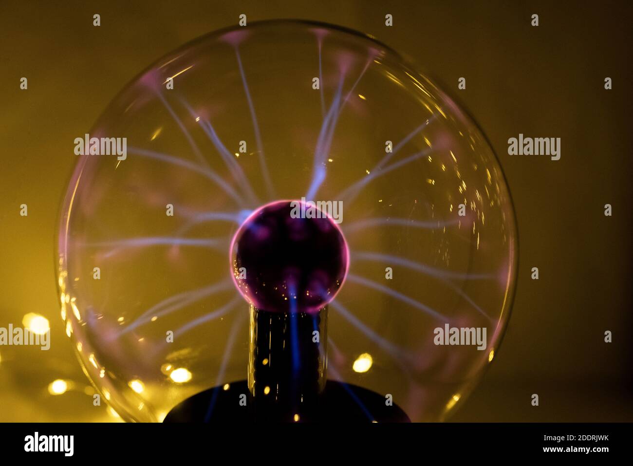 Electricity fire-ball. Abstract photo of electric waves. Static ...
