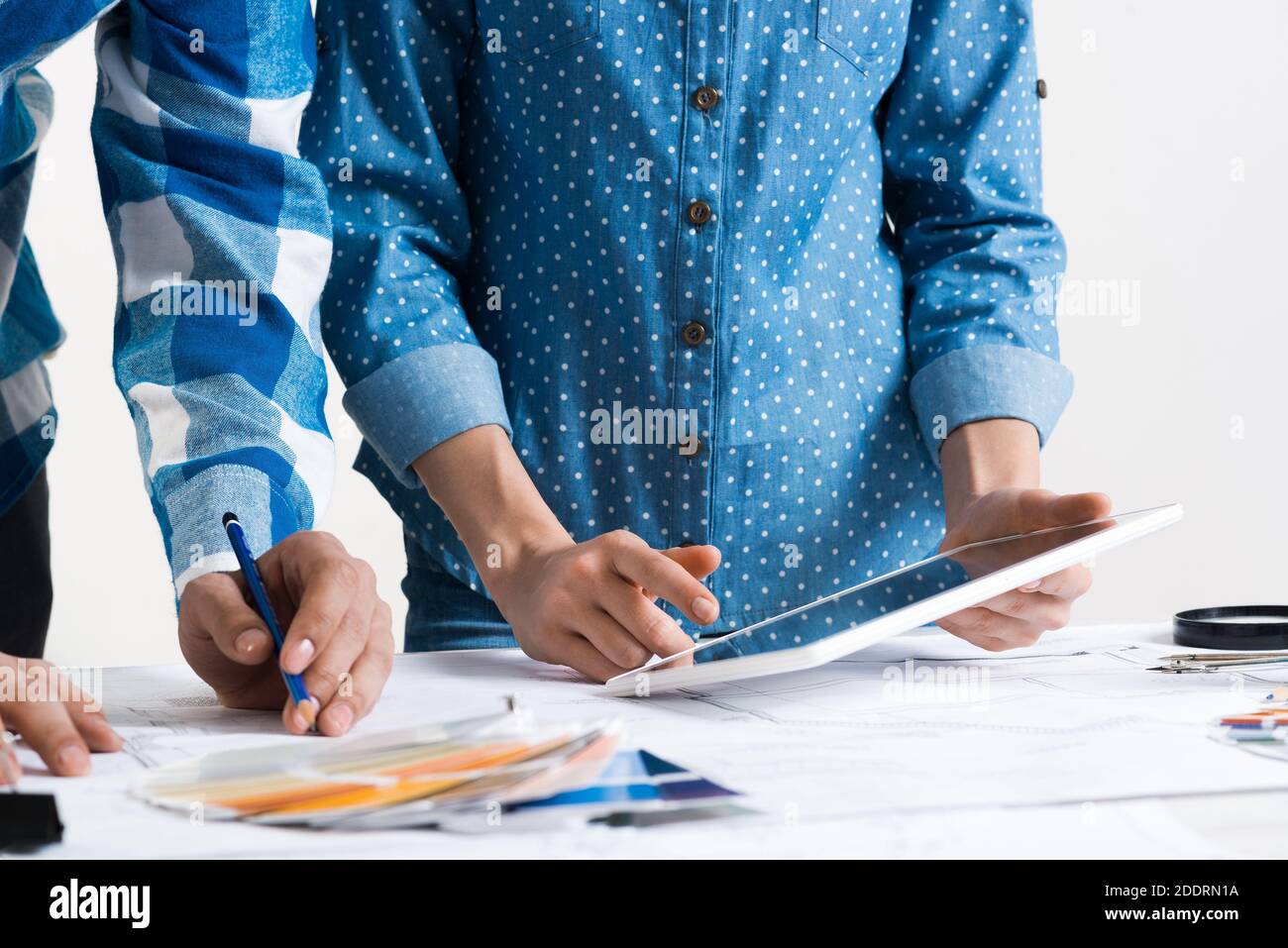 Designers selecting color palette for project Stock Photo - Alamy