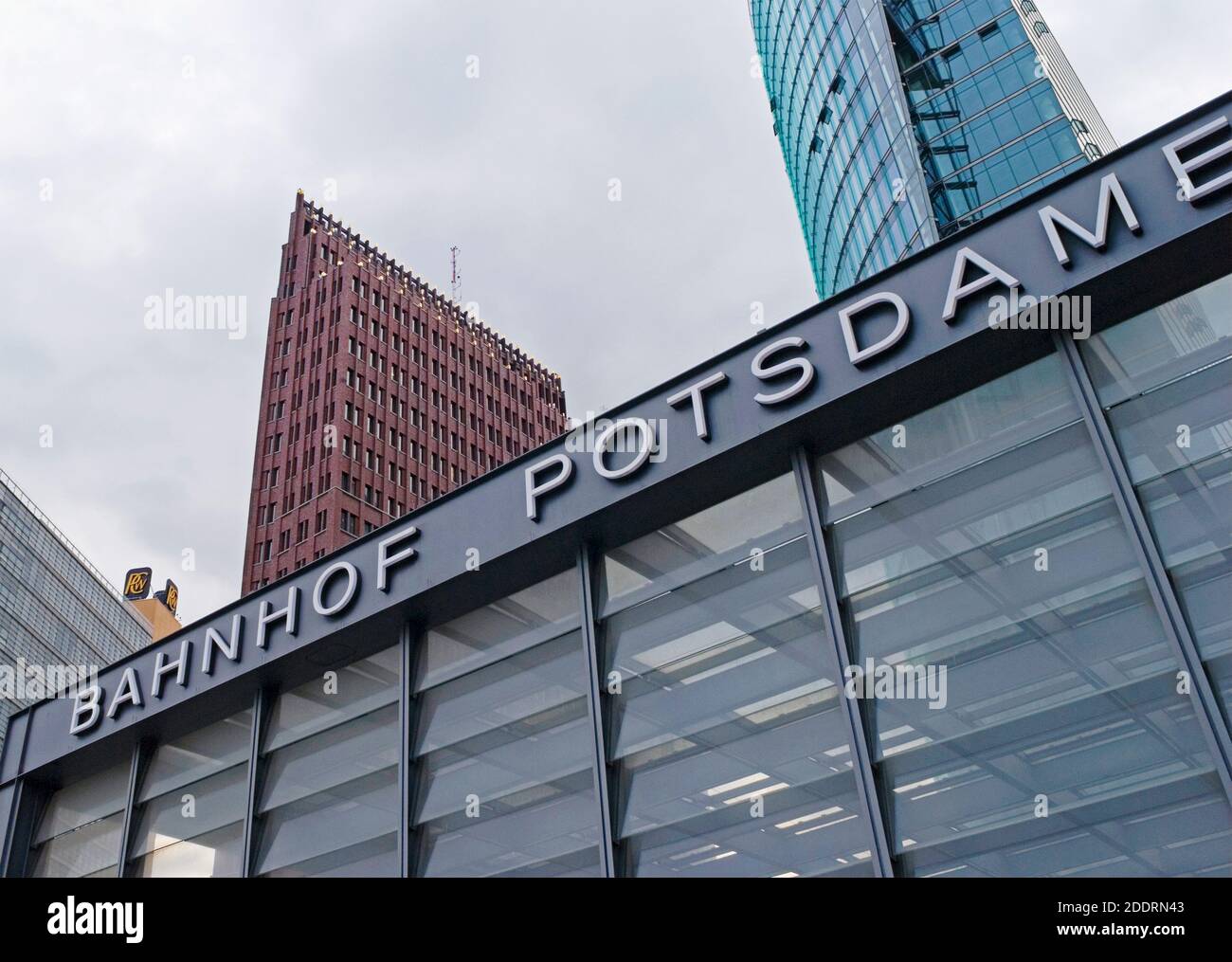 Potsdamer Platz train and metro station and modern buildings Berlin ...