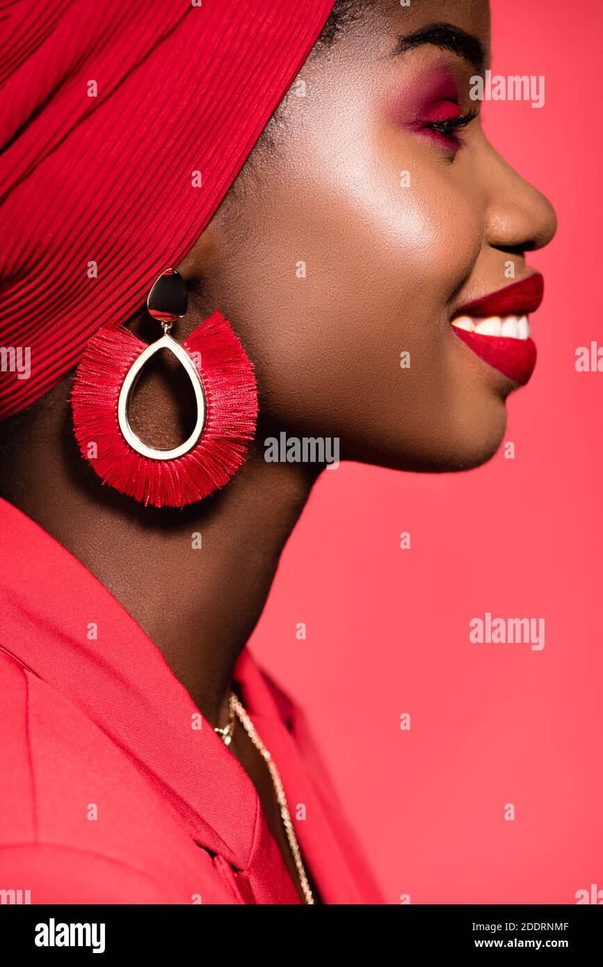 Red side profile woman face hi-res stock photography and images - Alamy