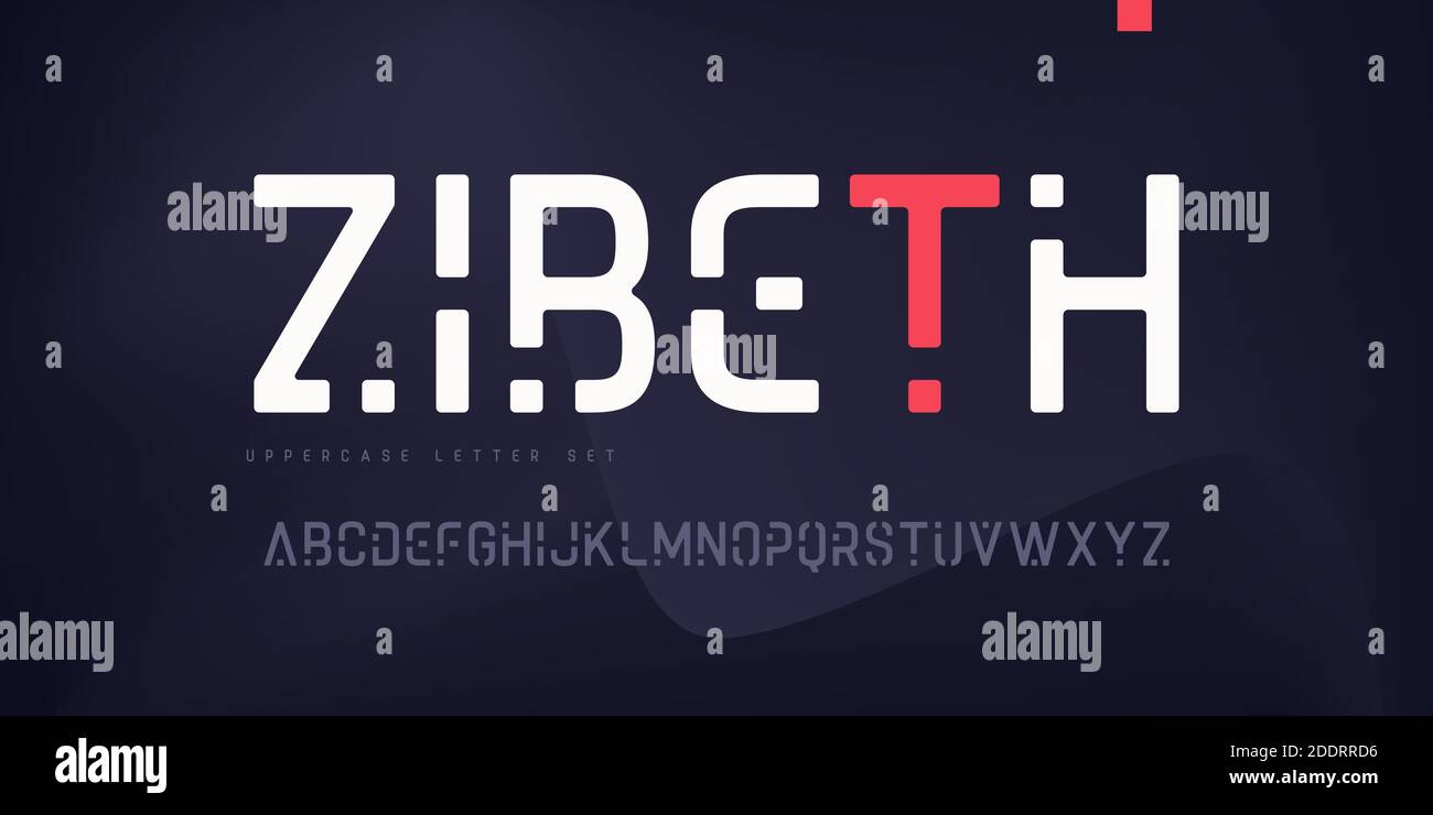 Vector rounded linear sans uppercase letter set, alphabet, typography ...