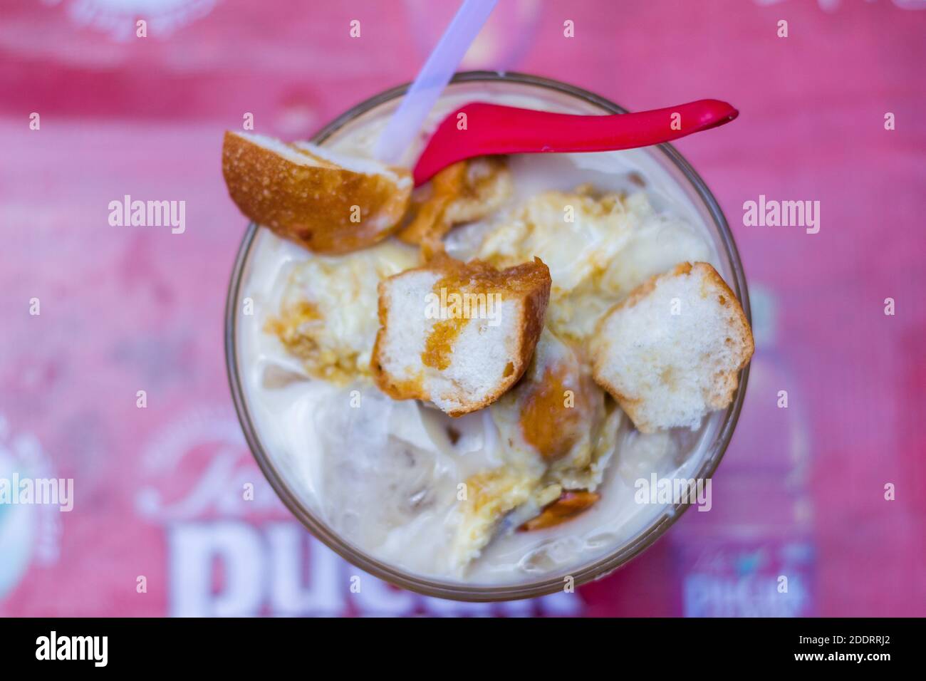 A bowl of es durian, a popular iced durian dessert in Medan, Indonesia ...