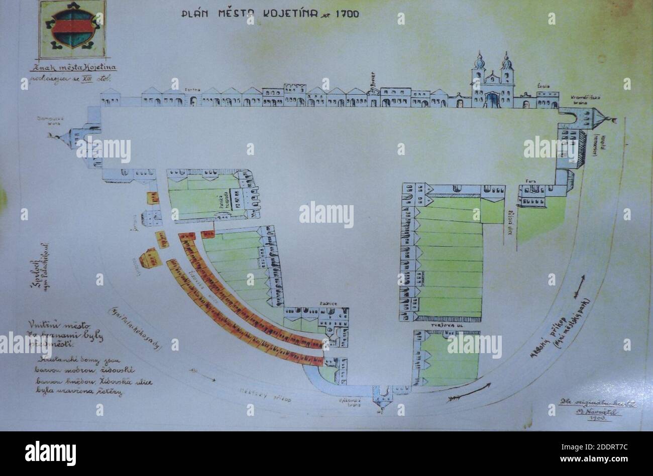 Kojetín stará mapa Stock Photo - Alamy