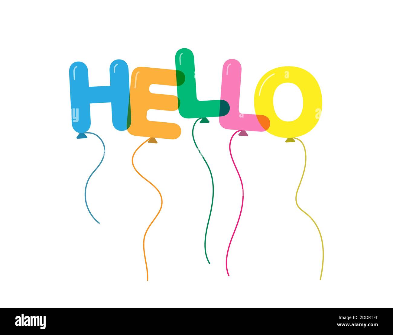 Hello. Balloons in the form of letters. Flat design Stock Vector Image ...