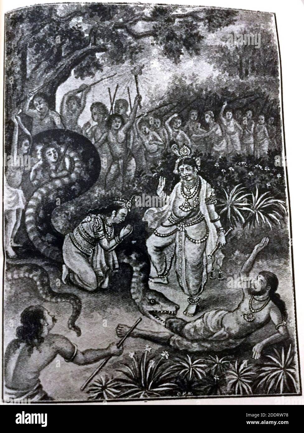 KRISHNA RELEASING NANDA FROM A PYTHON Stock Photo - Alamy