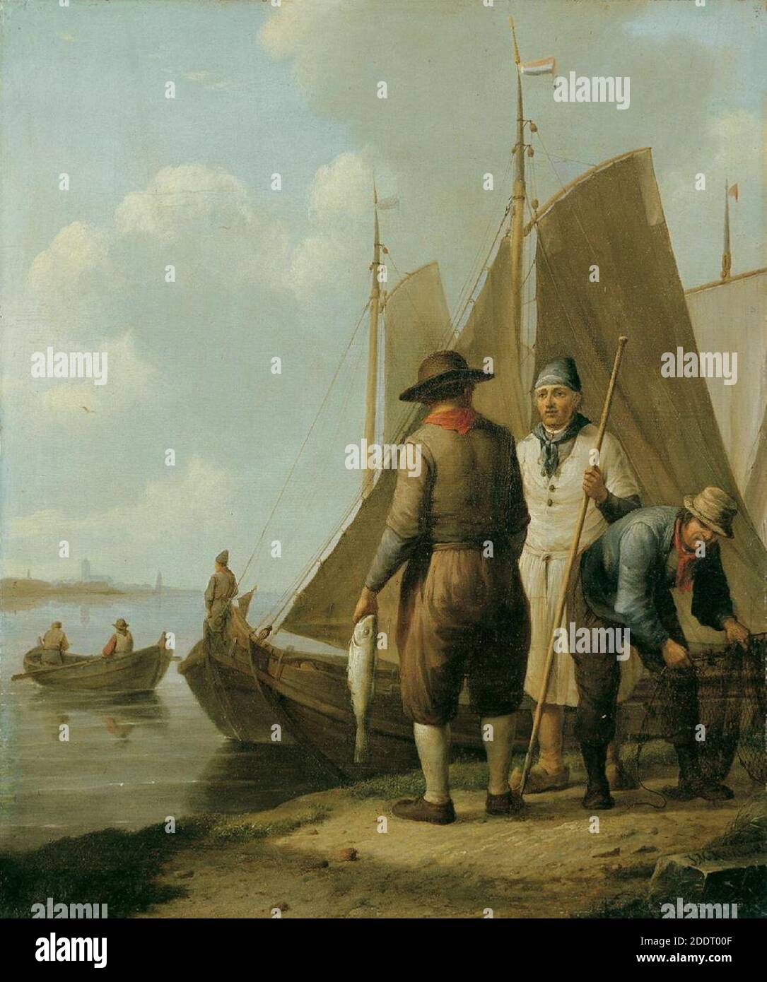 Johannes Koekkoek - Unloading the catch Stock Photo - Alamy