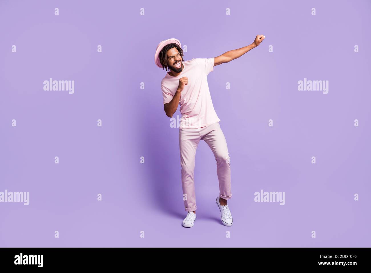 Full size photo of young handsome afro crazy excited happy man guy ...