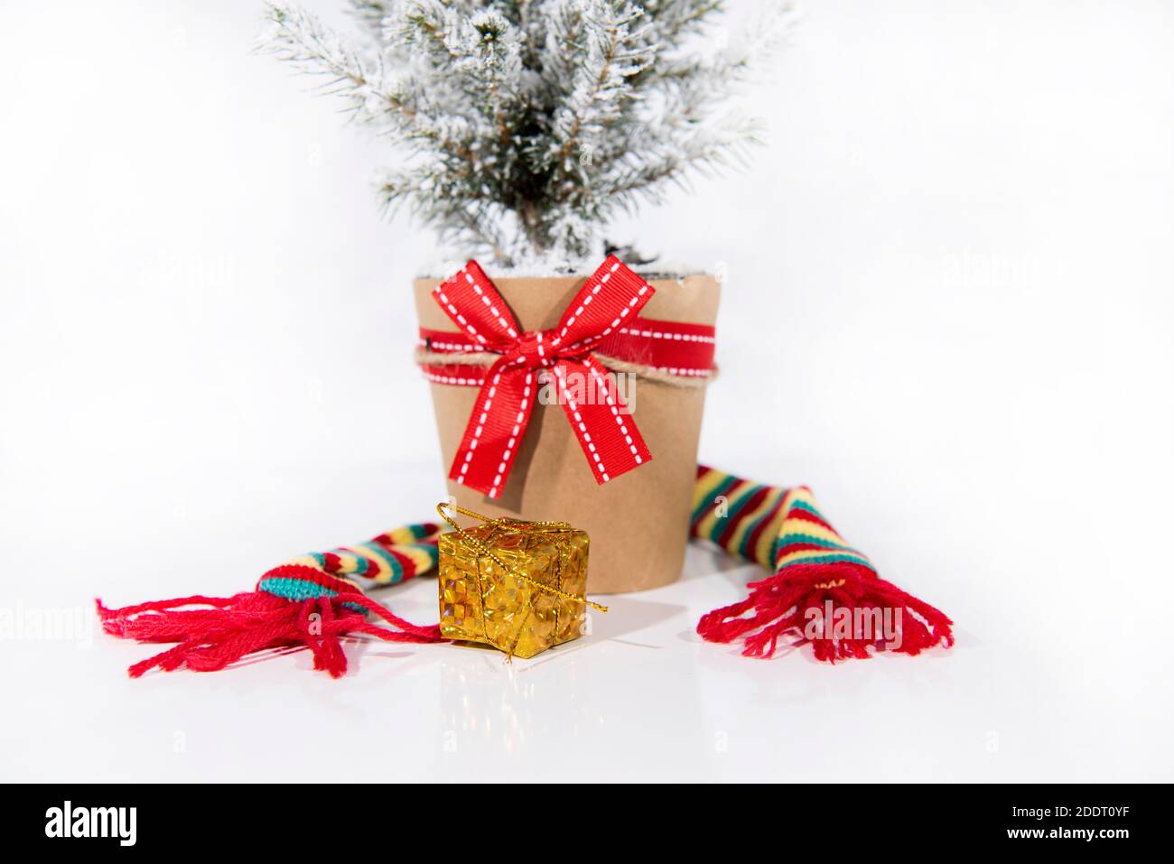 Christmas tree decoration. Merry Christmas horizontal banner. Small ...