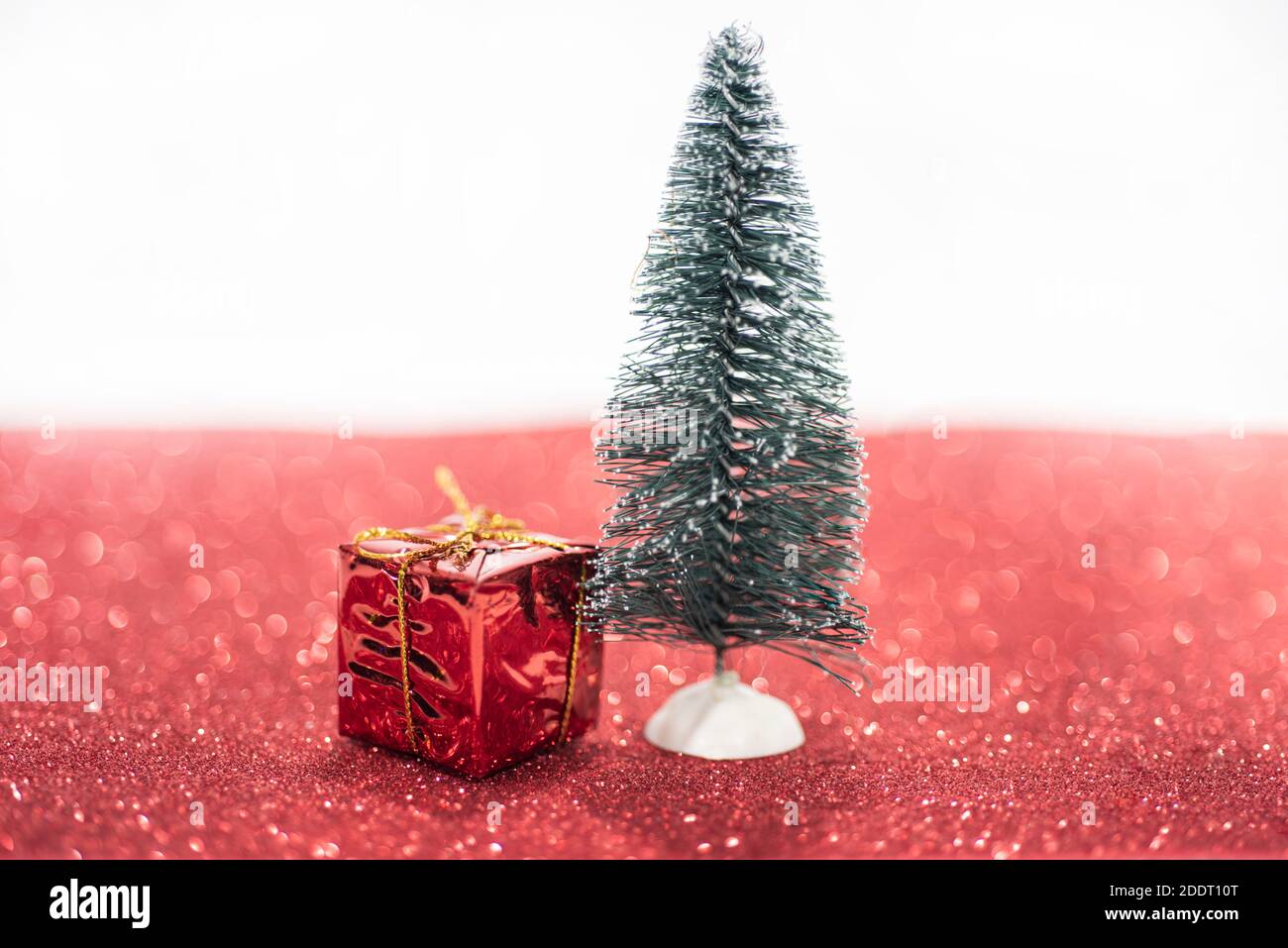 Christmas tree decoration. Merry Christmas horizontal banner. Small ...