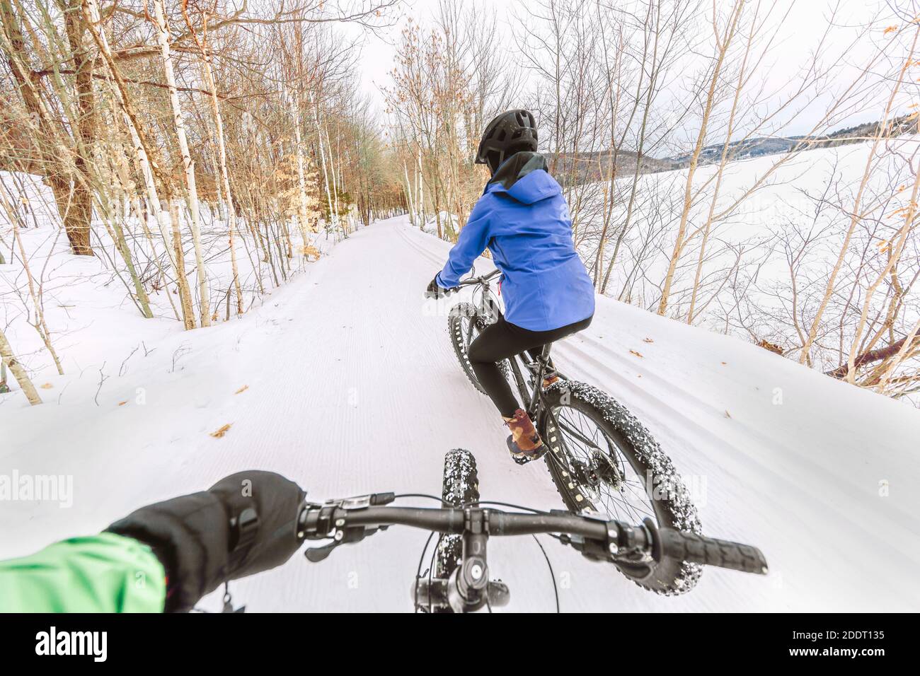 Mountain bike point view rider hi-res stock photography and images - Alamy