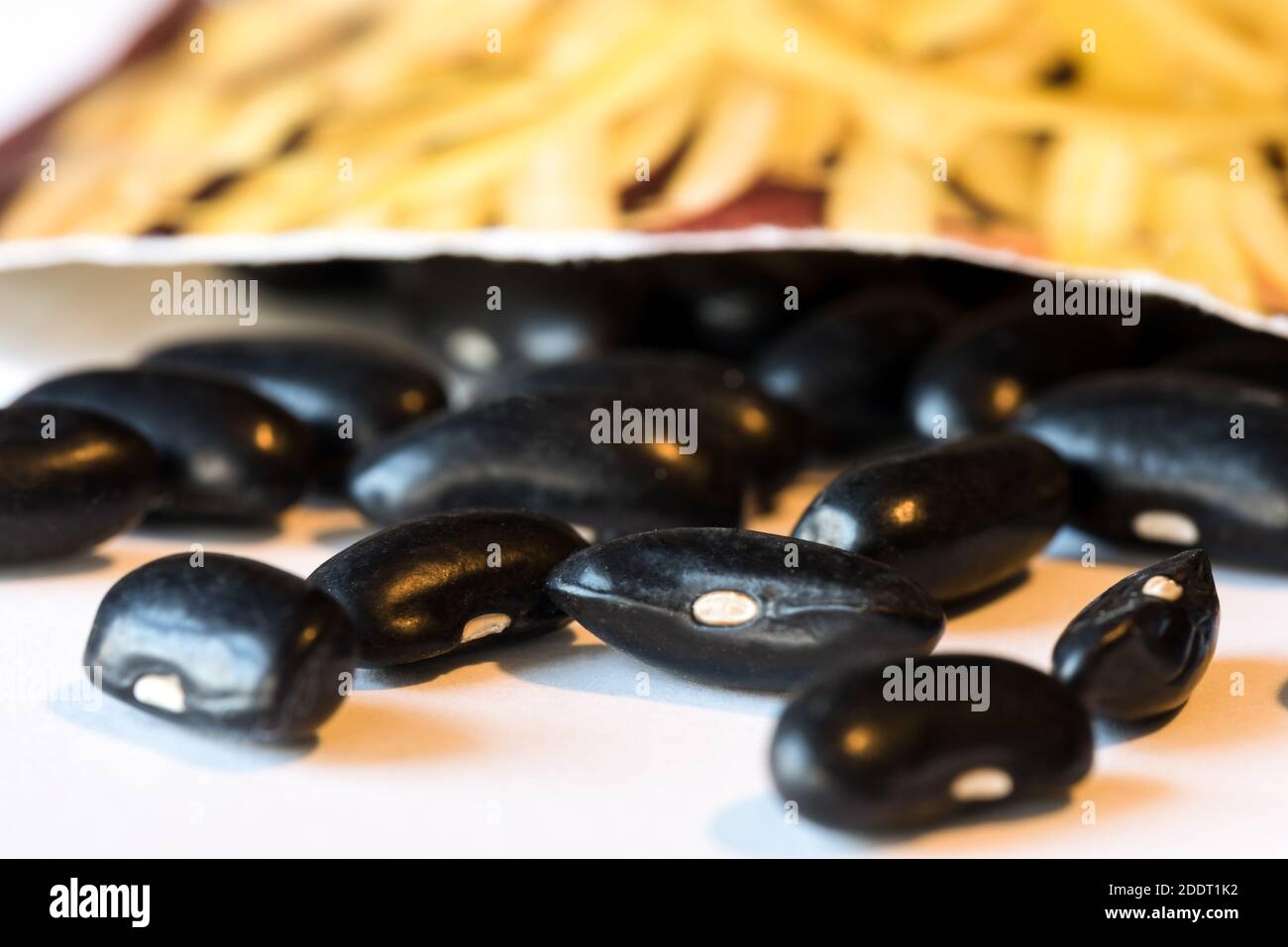 Wax Beans Spilled from a Seed Packet Stock Photo - Alamy