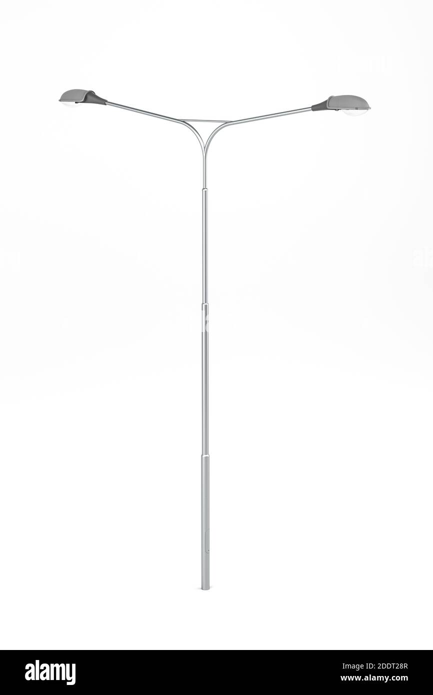 A street lamp isolated on a white background - 3D render Stock Photo ...
