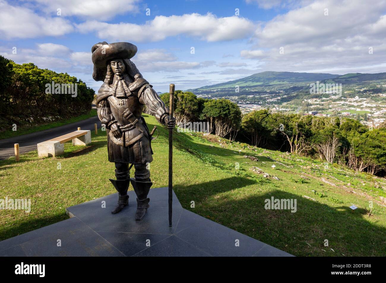 Statue Of D. Afonso VI Second King of Portugal On Monte Brasil In Angra ...