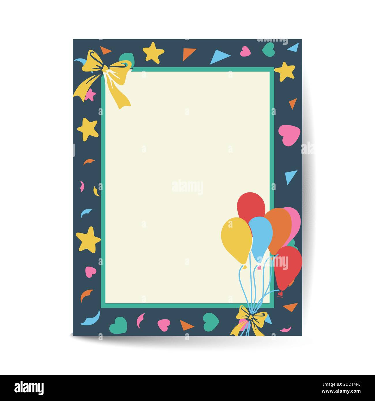 Colorful Birthday background with balloons and place for text in A4 ...