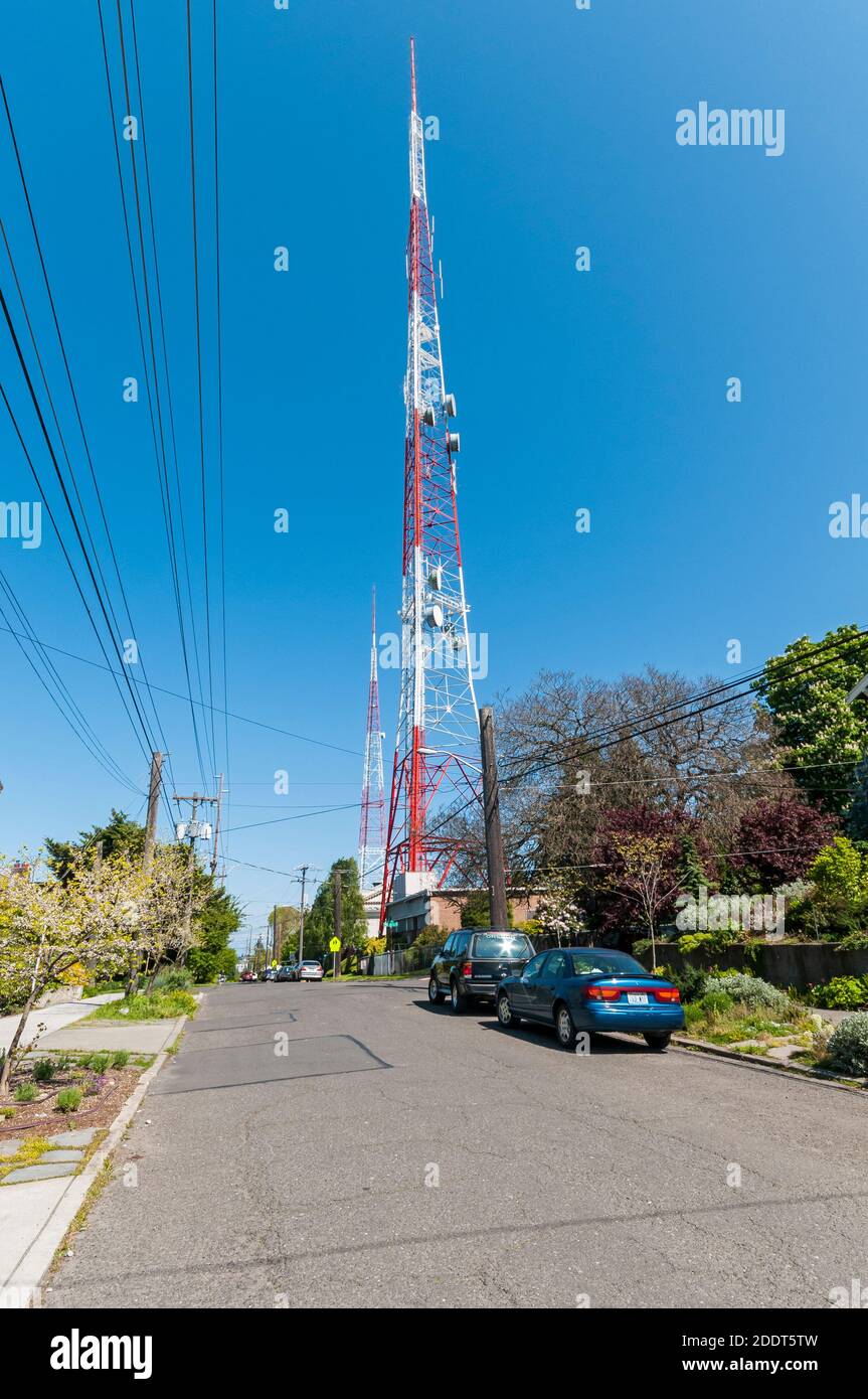 Queen Anne Hill Broadcasting Towers, Queen Anne, Seattle, Washington ...