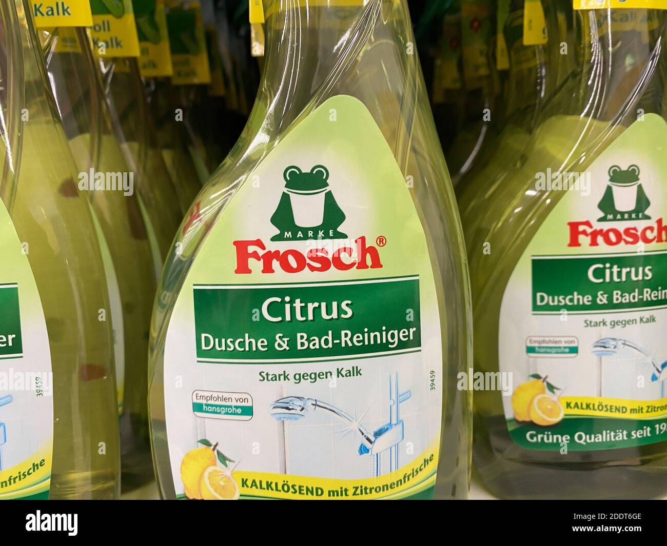 Viersen, Germany - November 9. 2020: Close up of Frosch cleaning ...
