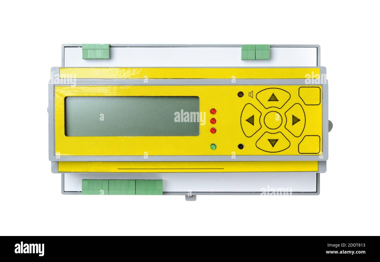 Digital industrial gas analyzer isolated on white. View from above ...