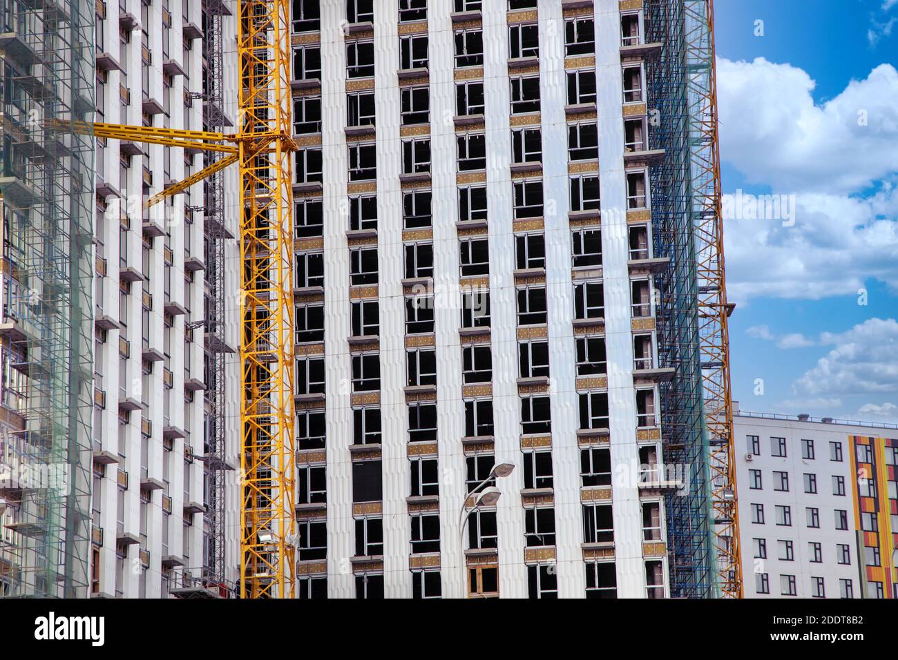 Construction decoration work of the facade new residential buildings ...