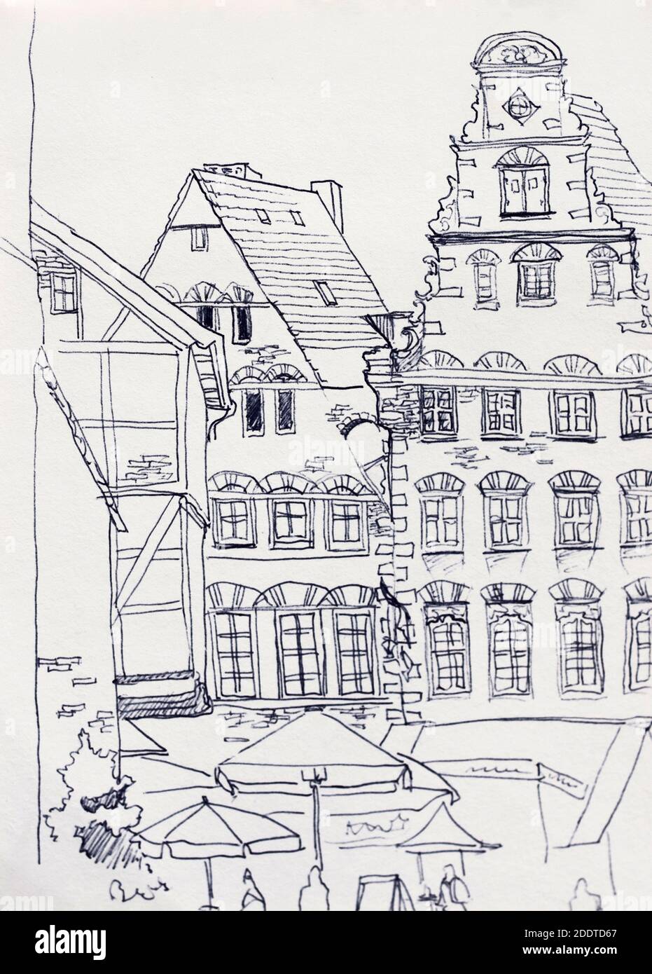 Medieval Town Drawing Easy