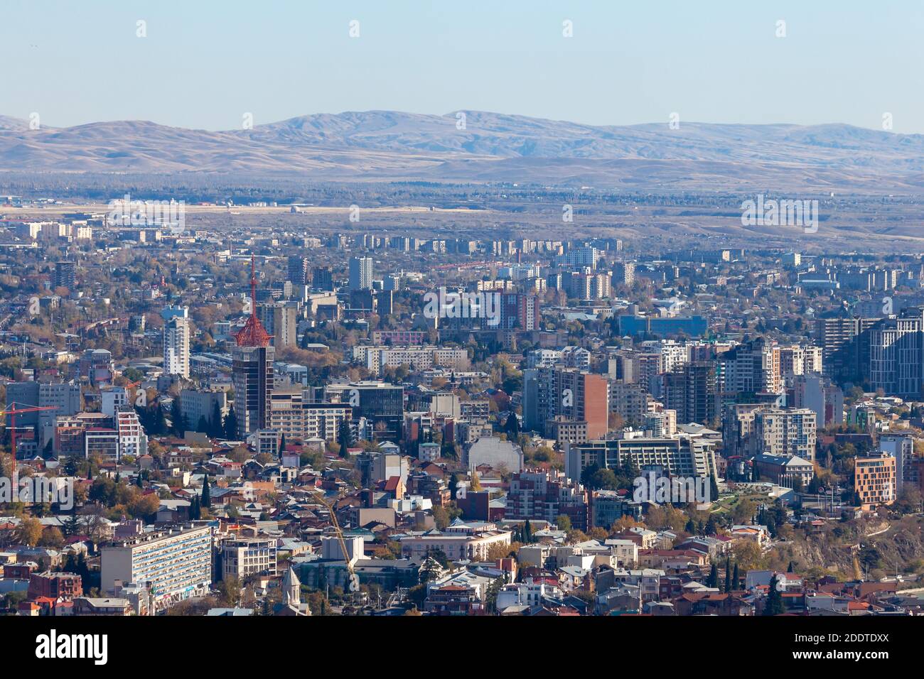 Residential area of city Tbilisi, soviet architecture, cityscape Stock ...