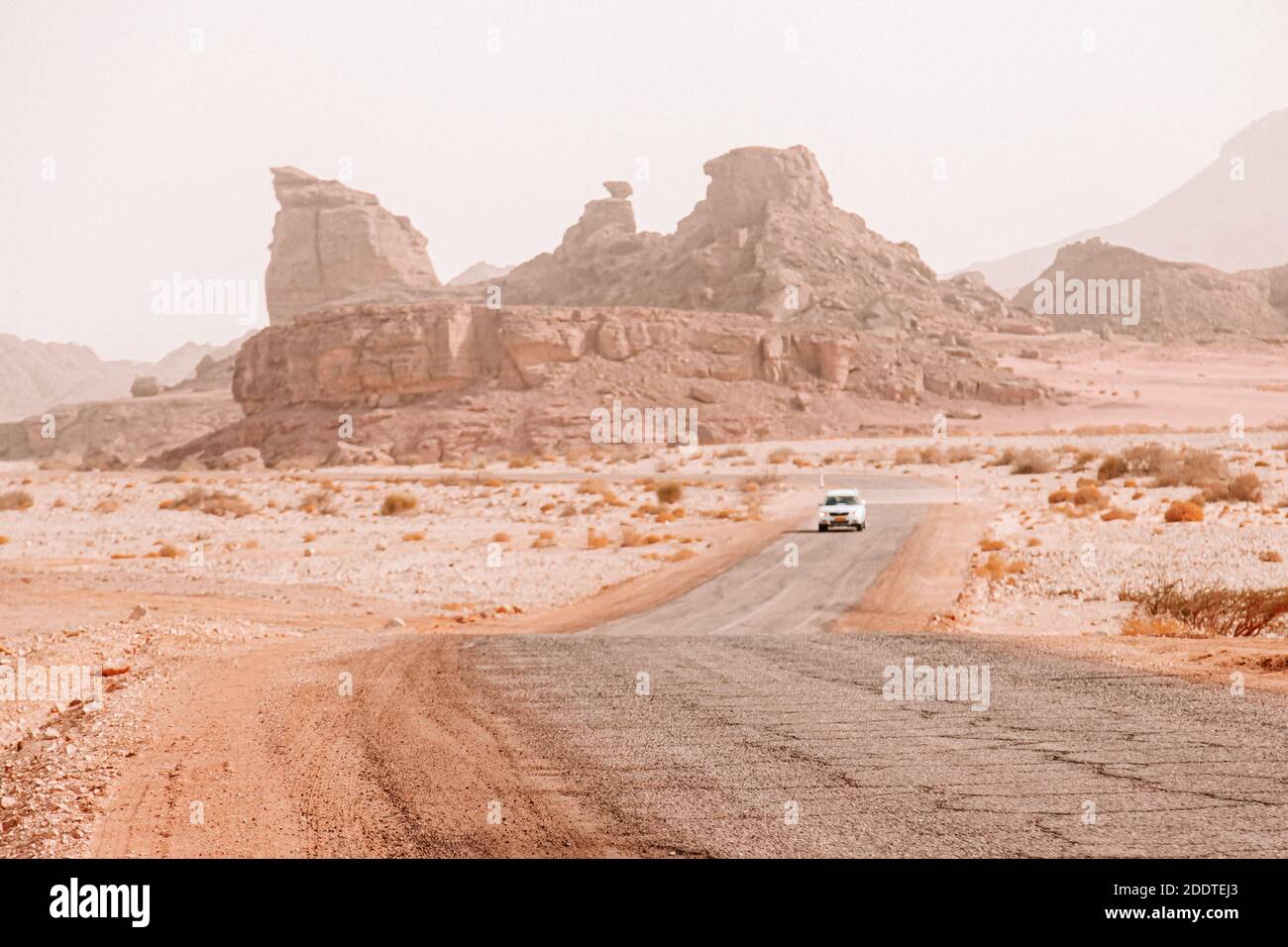 The red sand rocks in Timna park, Israel. Horizontal view Stock Photo ...