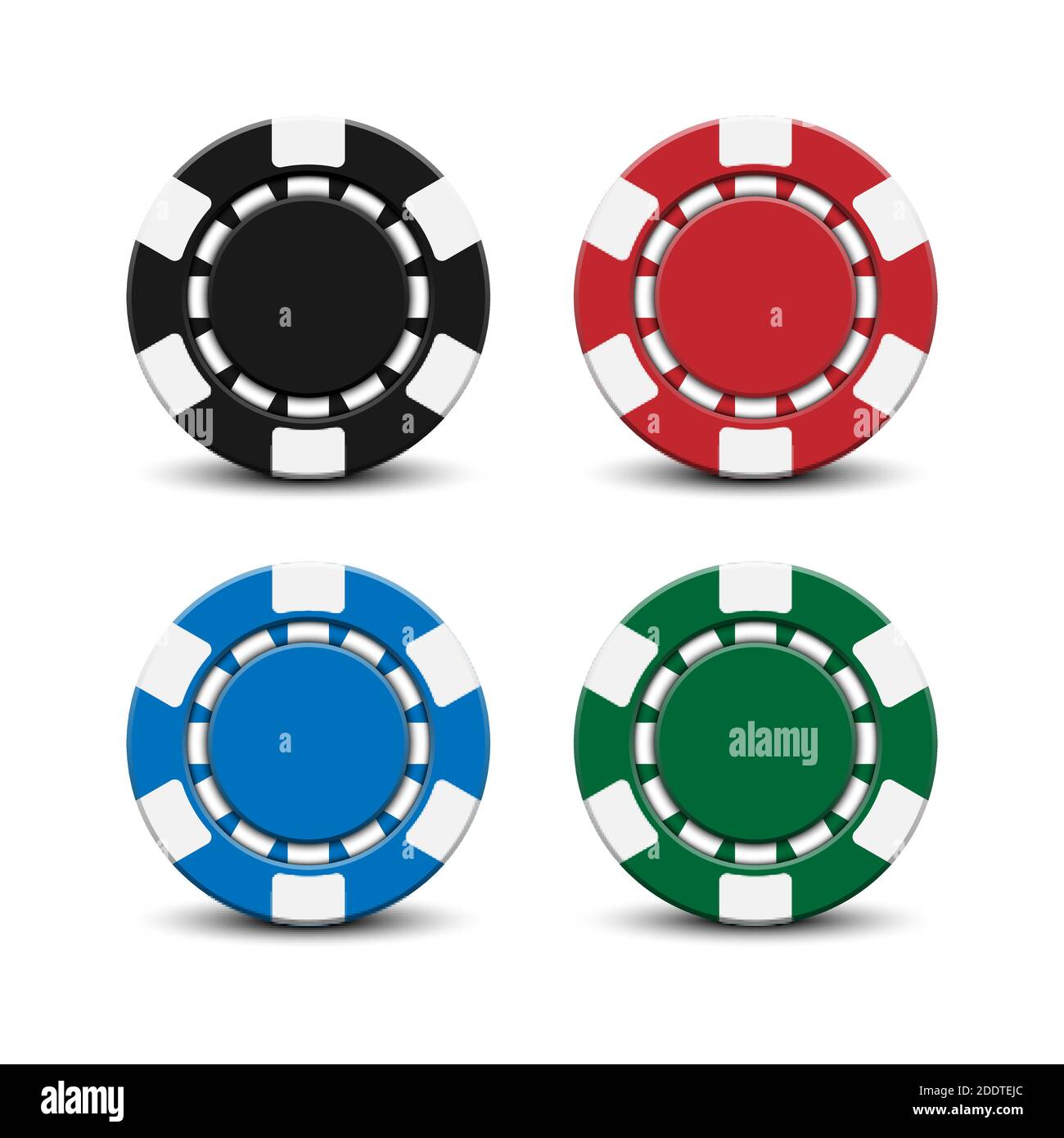 3D casino poker chips isolated on white background, vector illustration ...