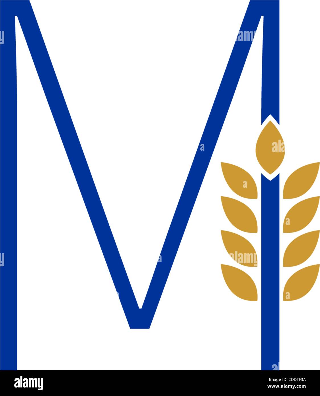 Letter M combined with wheat icon logo design illustration Stock Vector ...