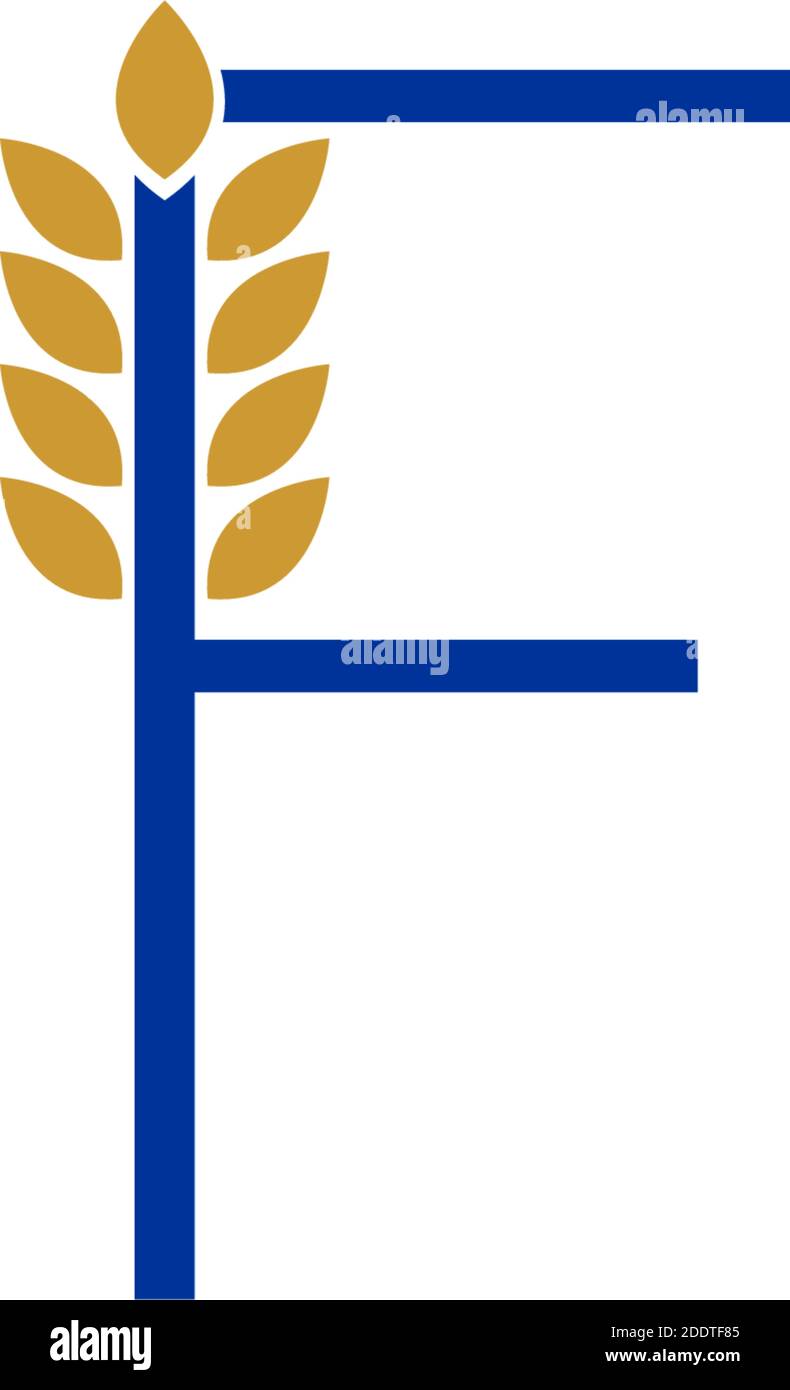 Letter F combined with wheat icon logo design illustration Stock Vector ...
