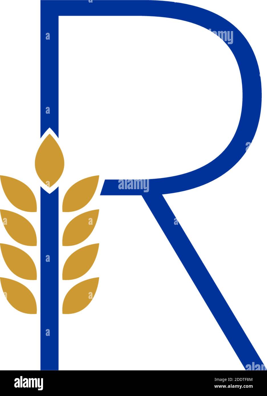 Letter R combined with wheat icon logo design illustration Stock Vector ...