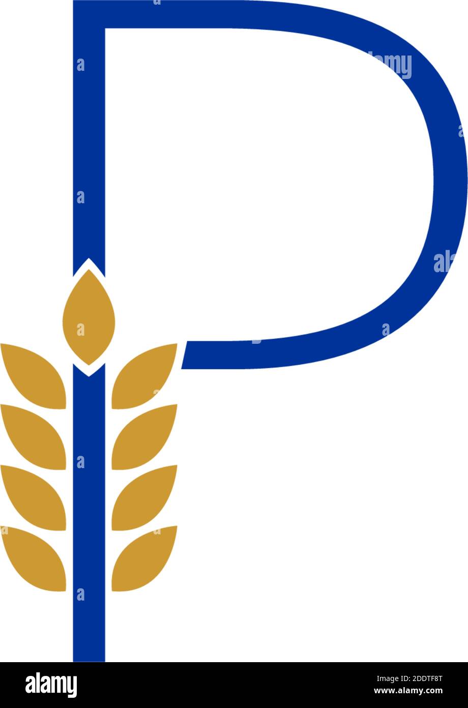 Letter P combined with wheat icon logo design illustration Stock Vector ...