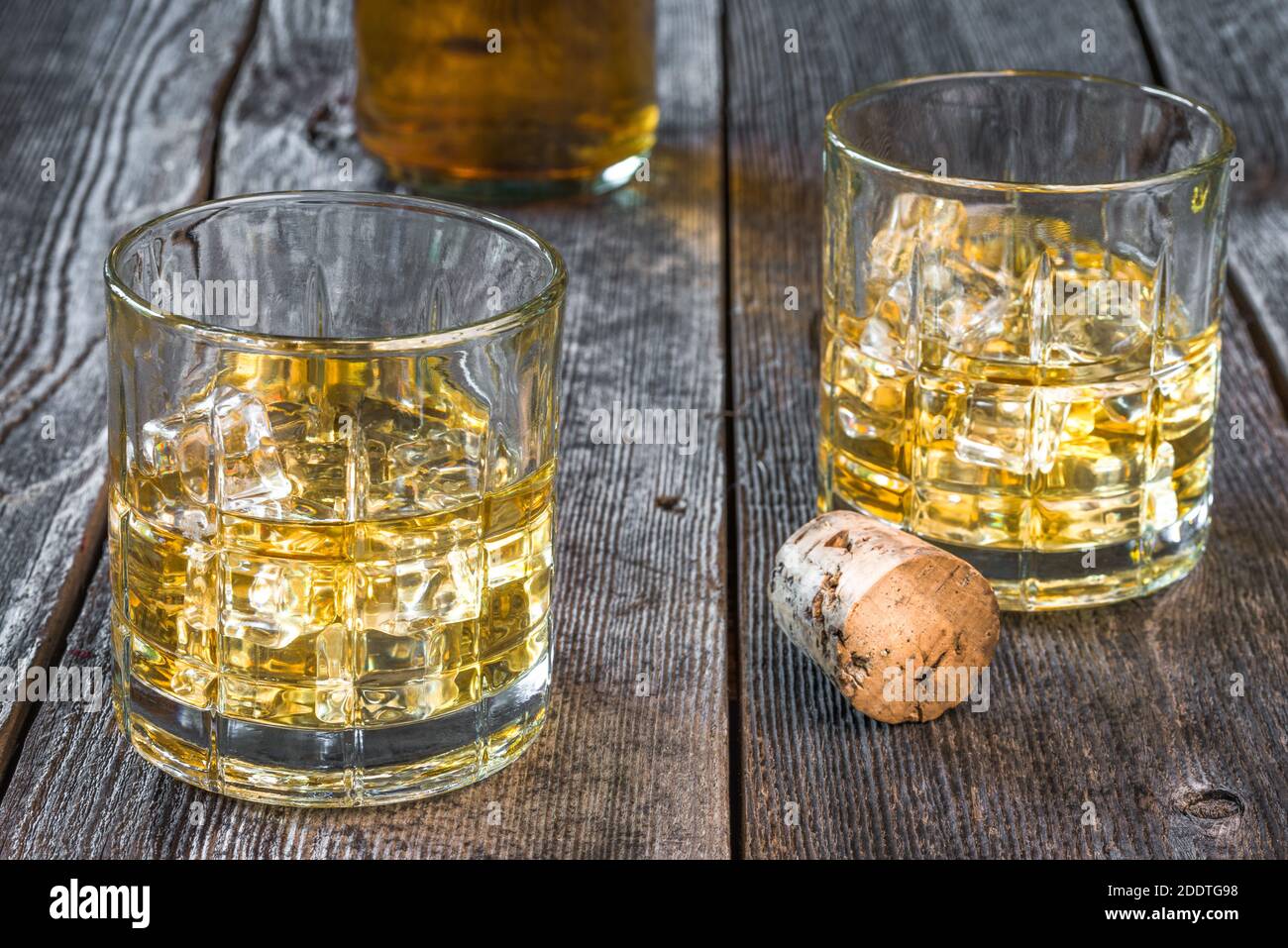 Bourbon on Rustic Background Stock Photo - Alamy