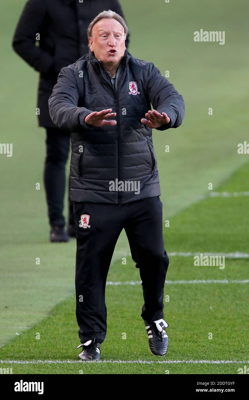 Middlesbrough manager Neil Warnock during the Sky Bet Championship ...