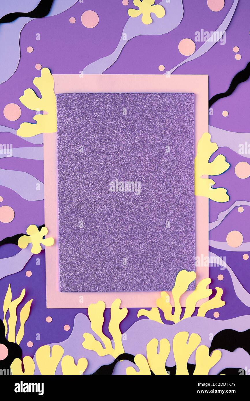 Blank paper with copy-space on abstract sea underwater background ...