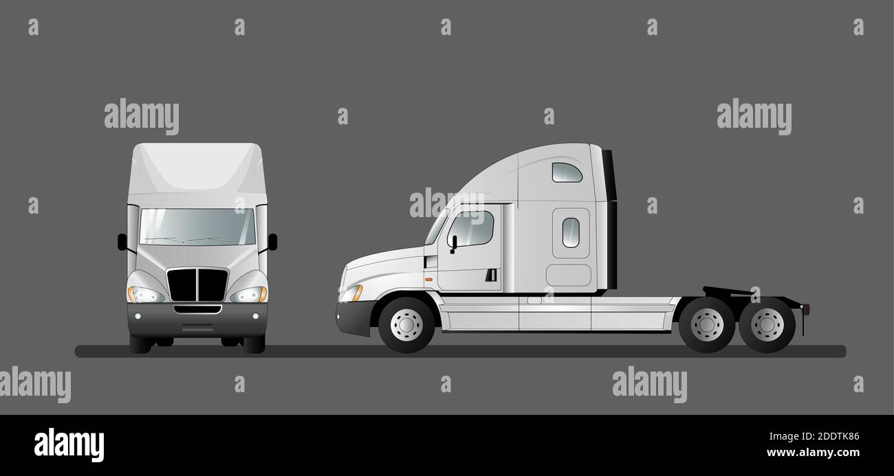 Tractor trailer vector illustration hi-res stock photography and images ...