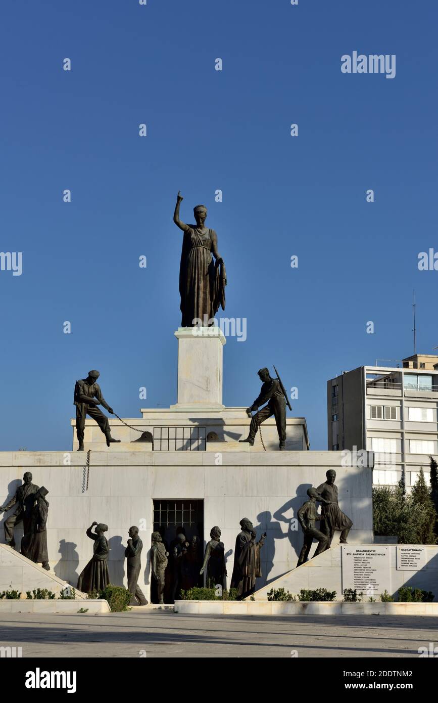 The Liberty Monument on Podocatoro Bastion with bronze sculpted figures ...