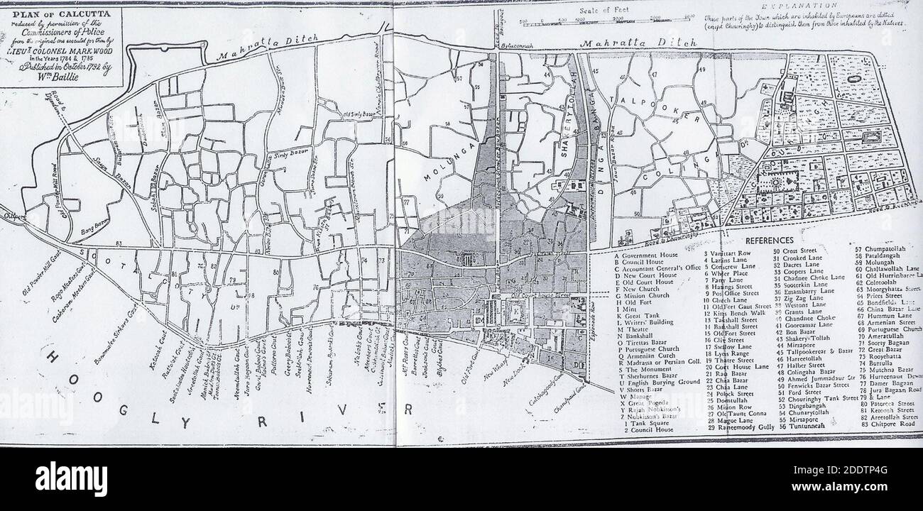Kolkata Old Map Stock Photo - Alamy