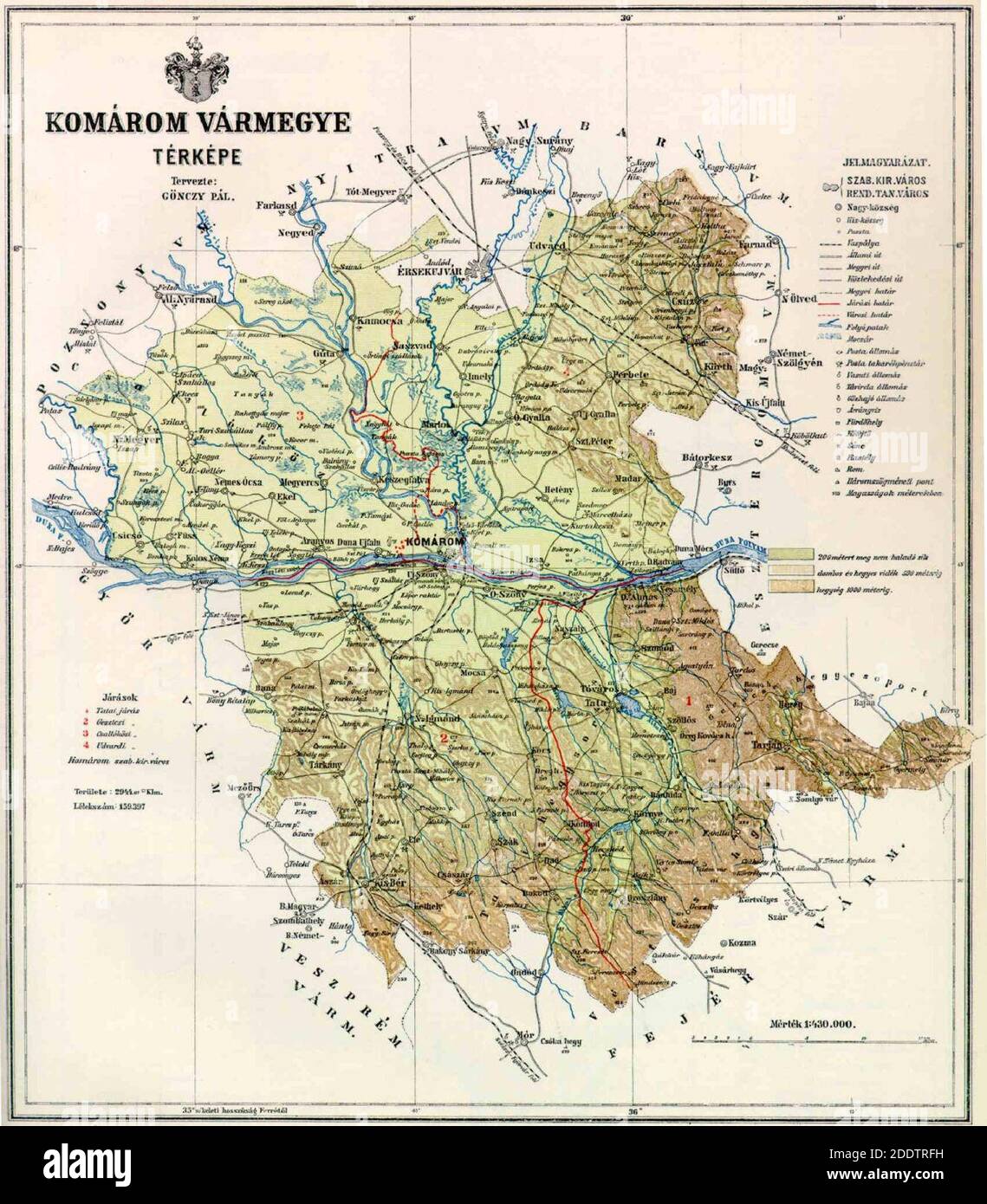 Komárom county map Stock Photo - Alamy