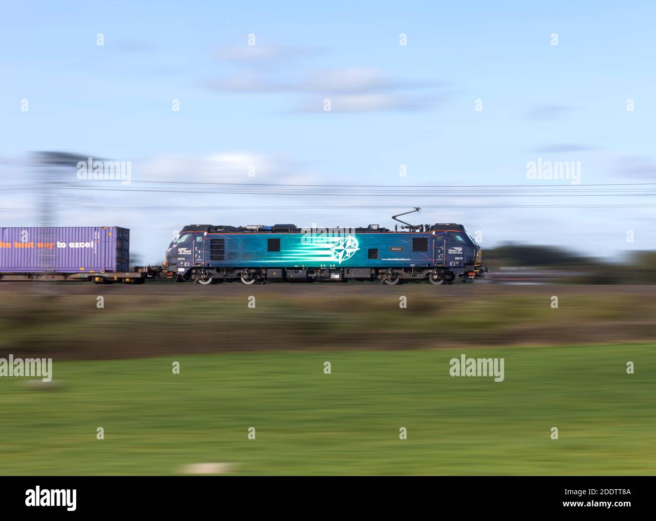 Direct Rail Services class 88 bi mode Electric locomotive 88010 panned ...