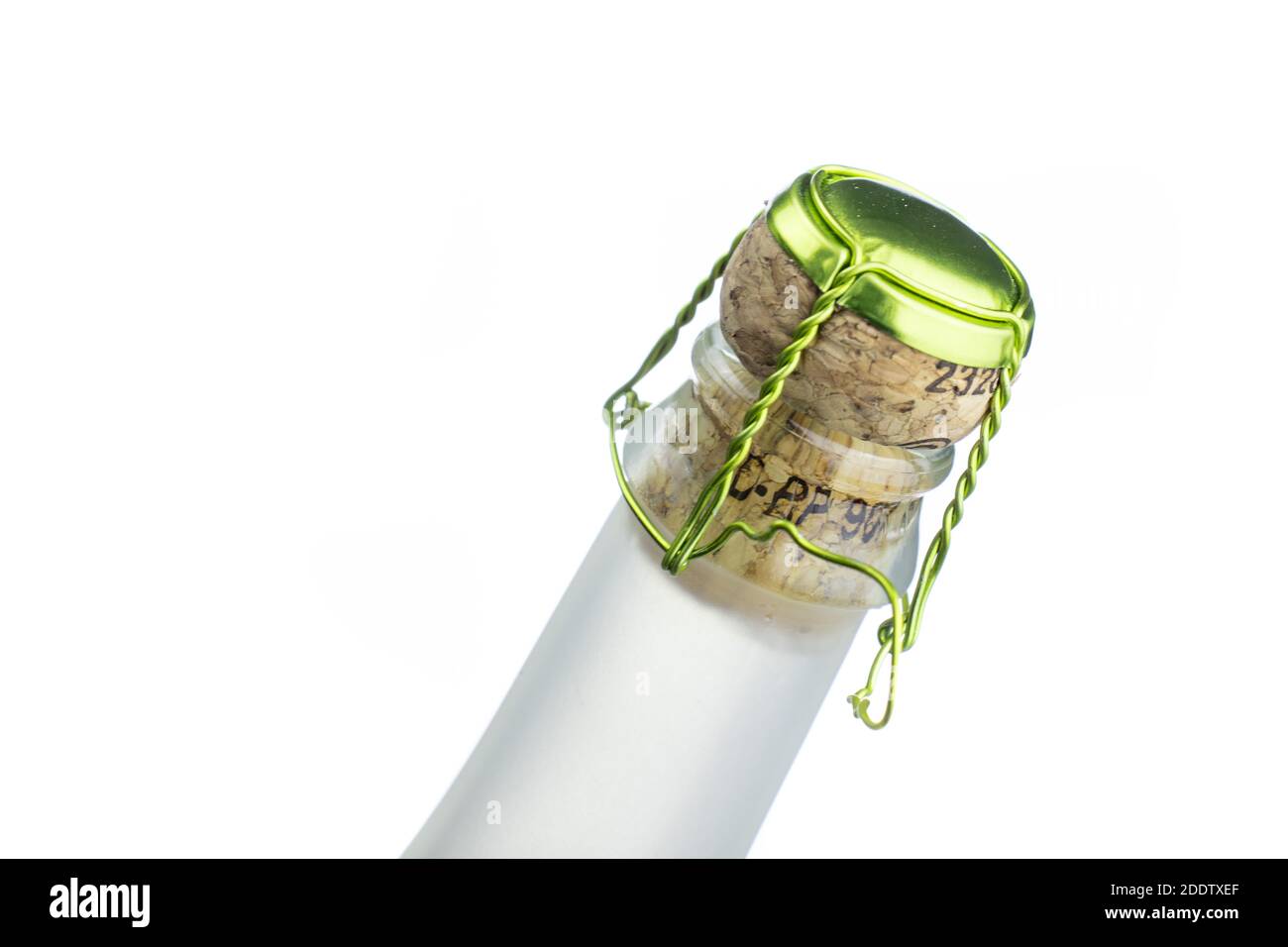 Tasty champagne isolated on white background. Non-alcoholic champagne ...