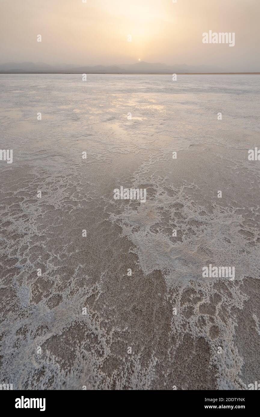 Lake Karum or Lake Asale hyper saline salt lake in the Danakil ...