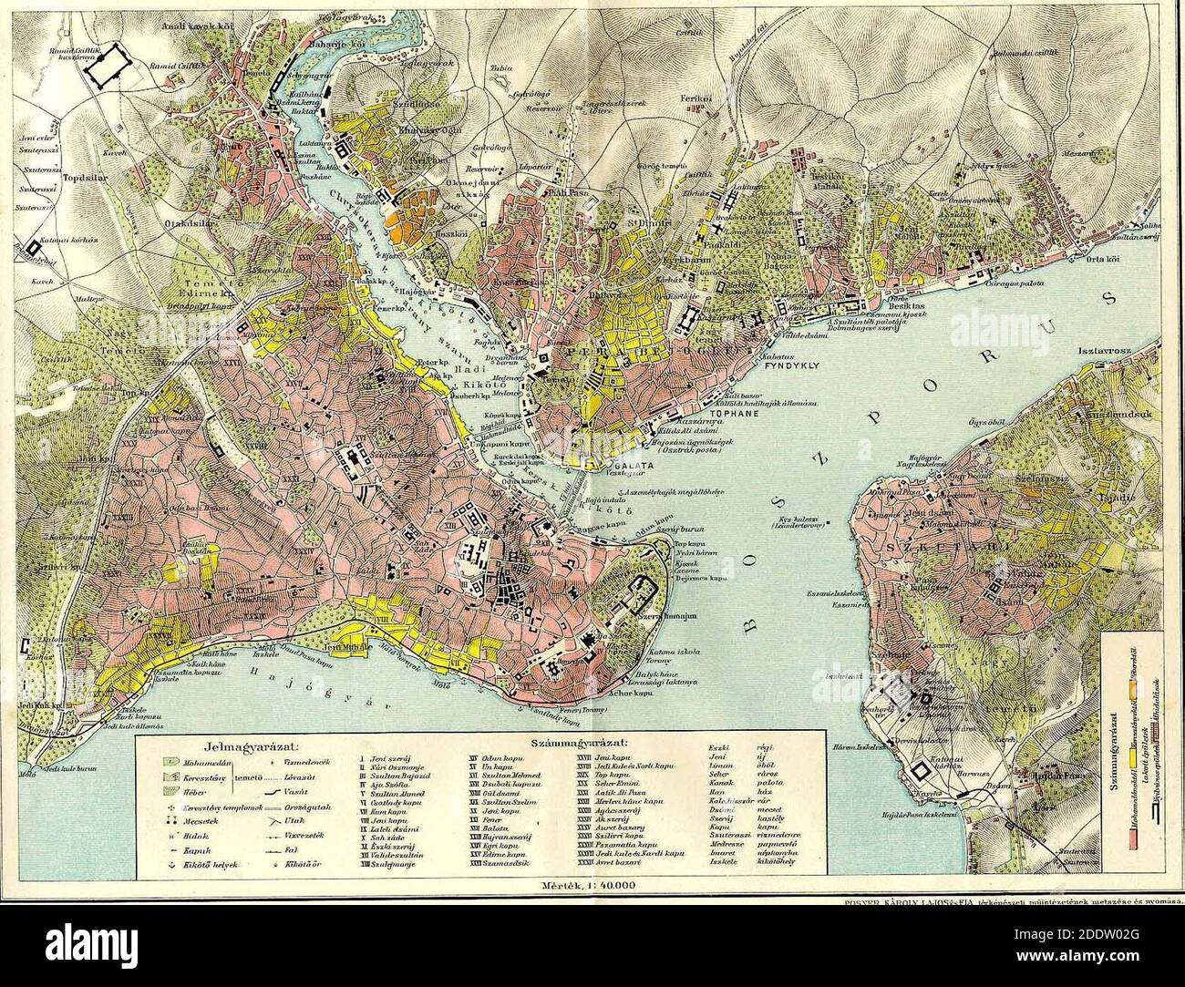 Konstantinápoly-térkép-Pallas nagy lexikona Stock Photo - Alamy