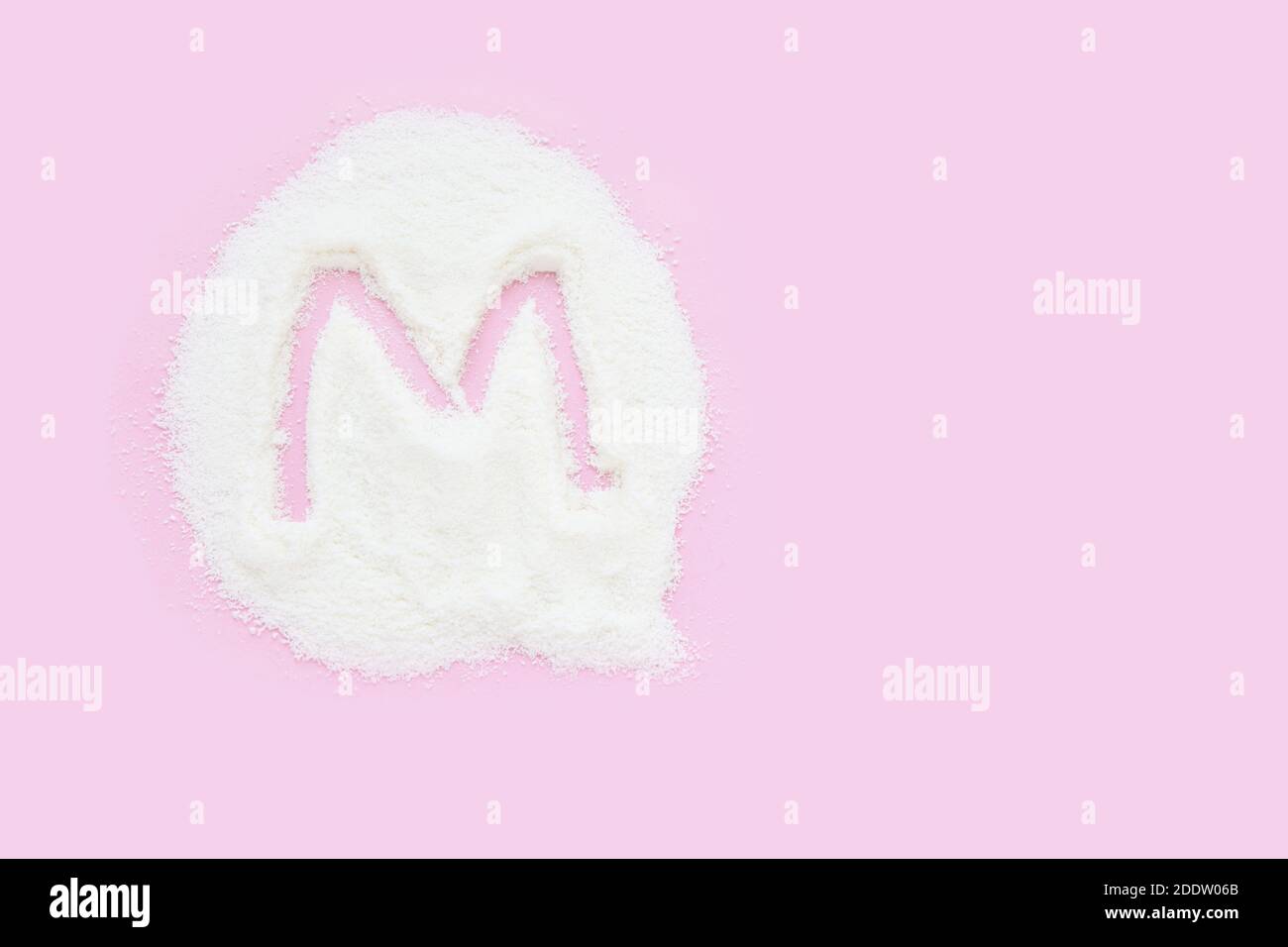 Collagen white powder. Pastel color background. Health product Stock ...