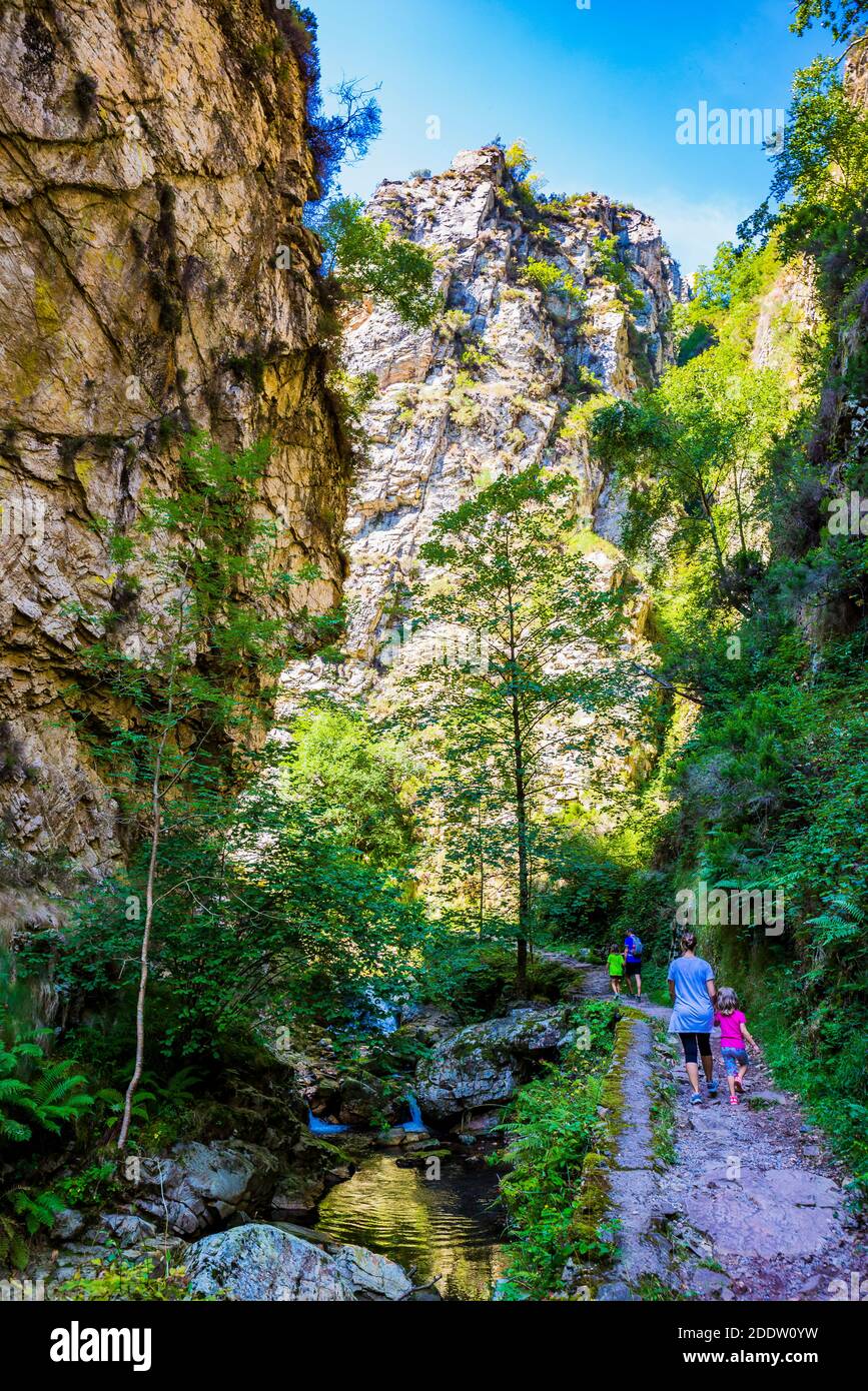 Canyon made by the Alba River. River Alba Trail. Redes Natural Park and ...
