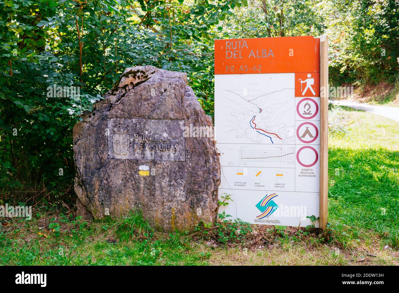 Information signs. River Alba Trail. Redes Natural Park and Biosphere ...