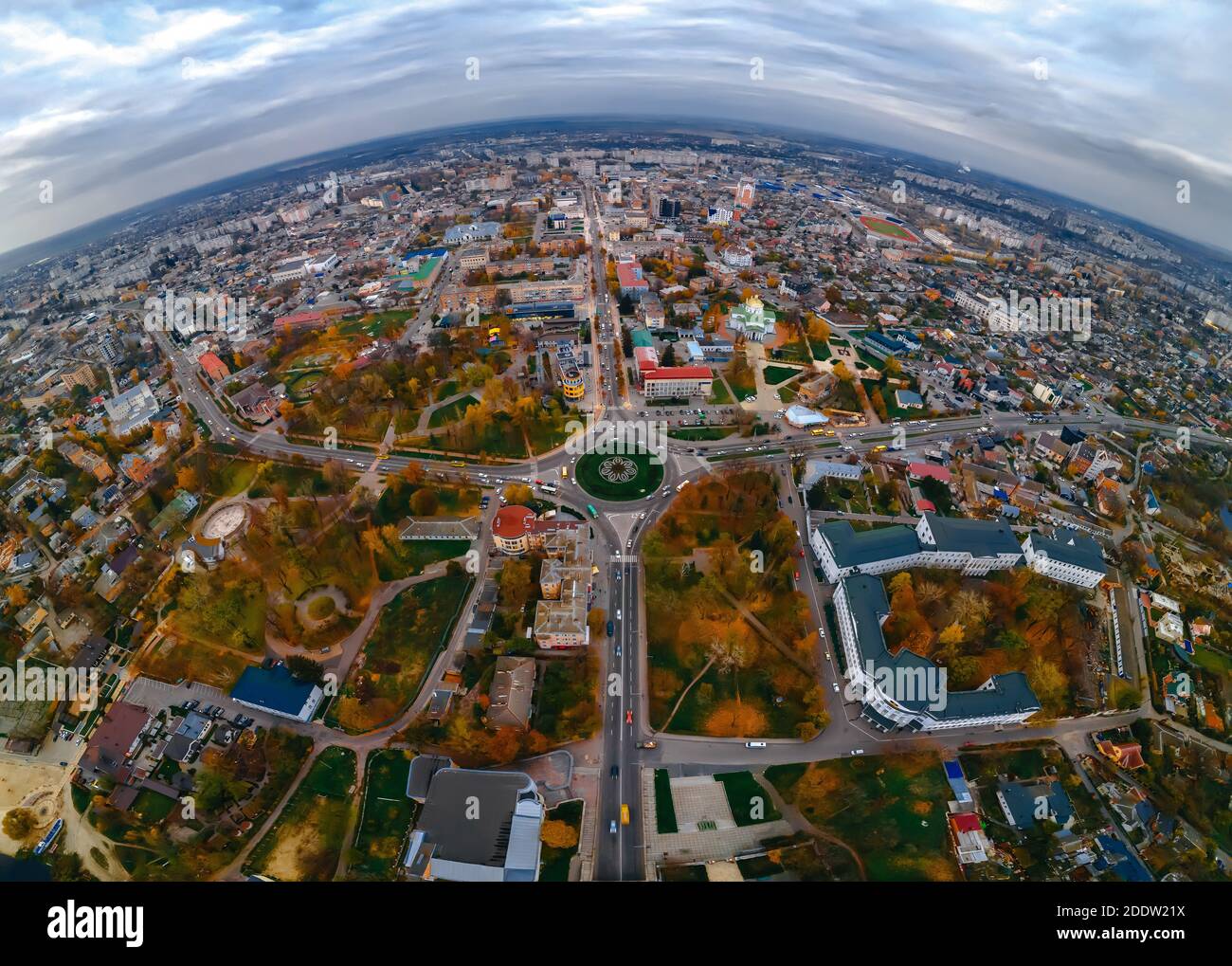Aerial view road roundabout hi-res stock photography and images - Alamy