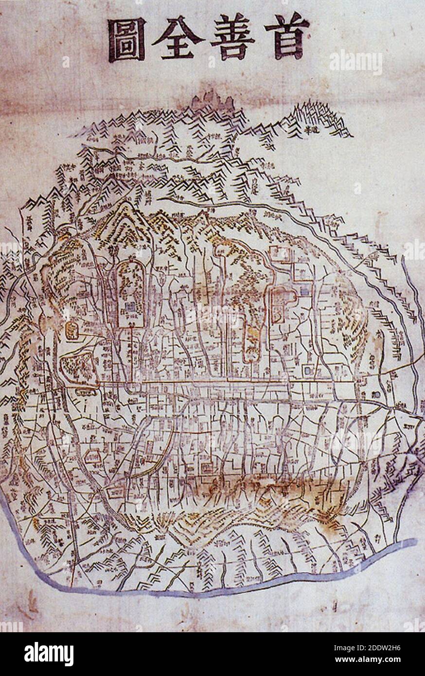 Korea-Joseon map-Suseon jeondo Stock Photo - Alamy