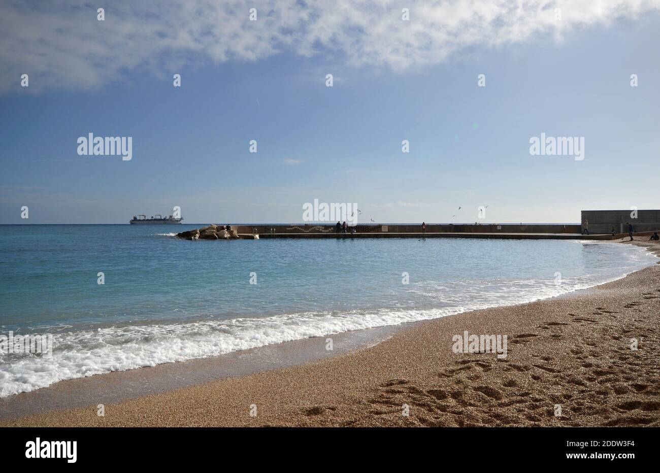 panoramic view of the beautiful beach of Monte Carlo, Monaco Stock ...