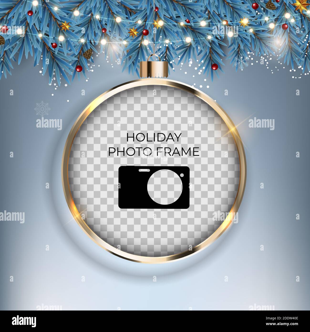Holiday Photo Frame Template. Merry Christmas and Happy New Year ...